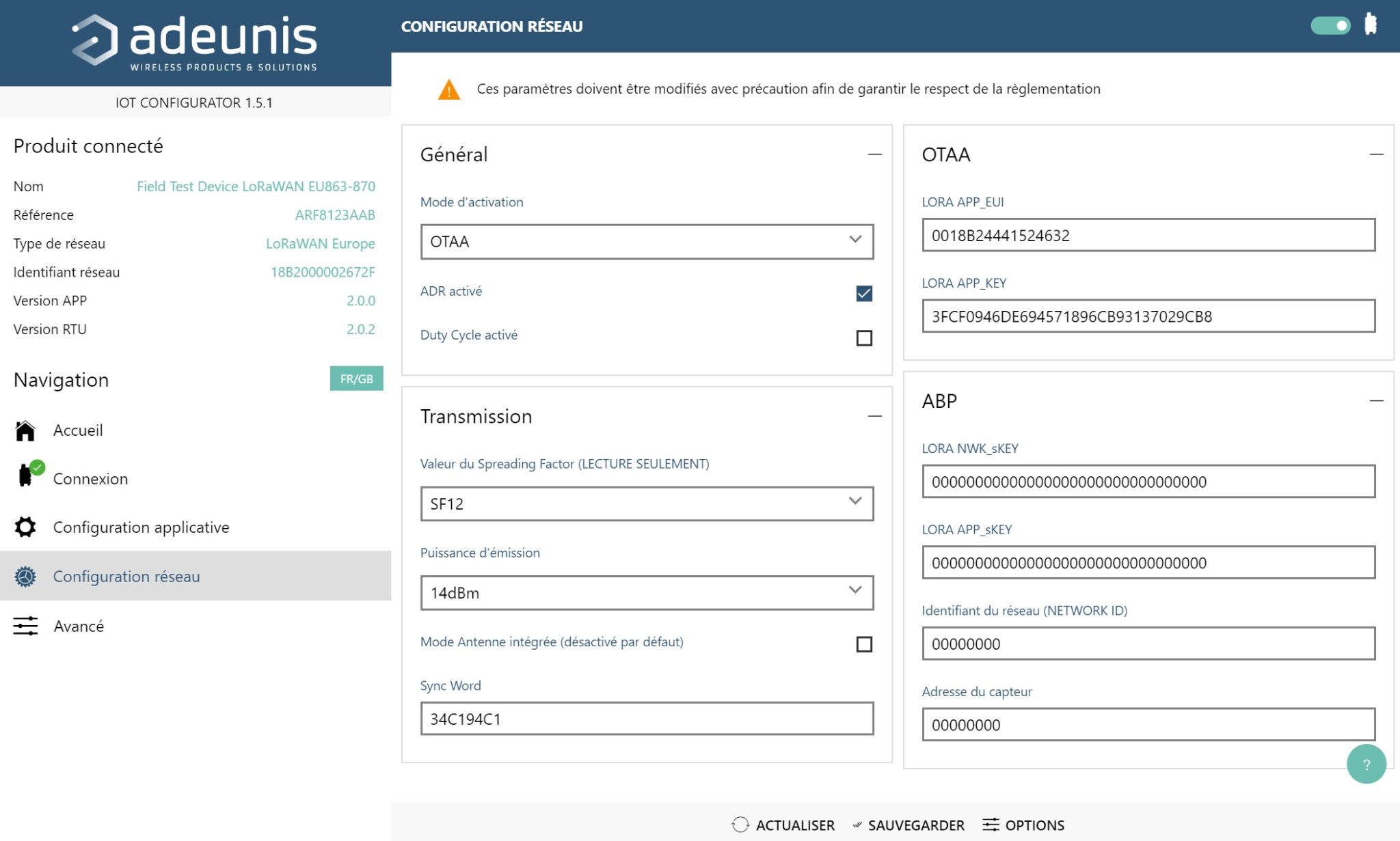 CAPTEUR LORAWAN ADEUNIS MOTION - RG2i